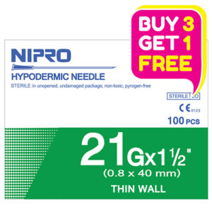 1 Box Nipro medical sterile hypodermic needle 24G x 1" (0.55 x 25 mm ...