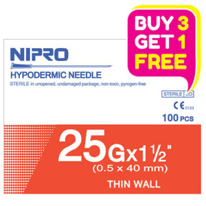 1 Box Nipro medical sterile hypodermic needle 18G x 1 ½" - ThaiHug